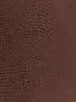 Gucci Pleated Shorts With Embossed Logo - Dark Brown