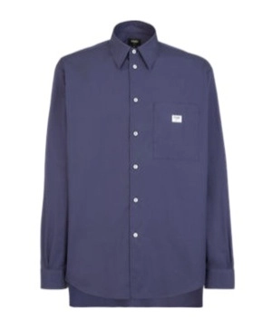 Fendi Buttoned Long-sleeved Shirt - Dark Blue