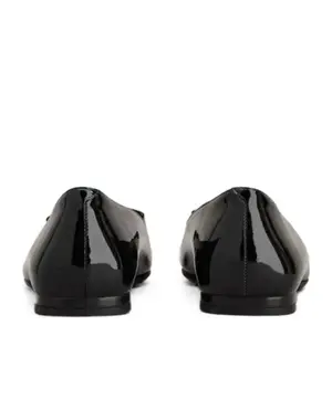 ROGER VIVIER Patent Square Buckle Ballet Flats - Black
