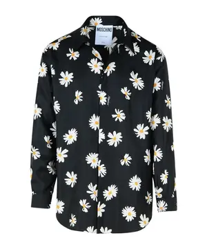 Moschino Floral Printed Long-sleeved Shirt