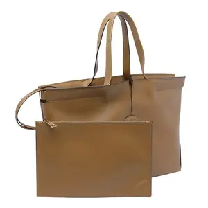 TOD'S Logo Debossed Medium Tote Bag - Brown