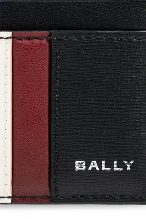 Bally Logo-printed Striped Cardholder - Black