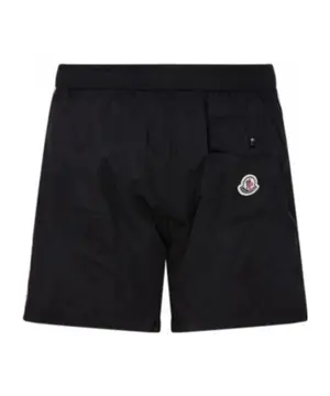 Moncler Drawstring Swim Shorts With Logo Detail - Black