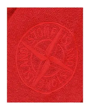Stone Island Round Neck Long-sleeved Sweater With Logo Detail - Red
