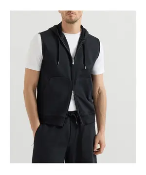 Brunello Cucinelli Sleeveless Zip-up Drawstring Hoodie - No