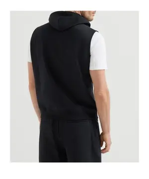 Brunello Cucinelli Sleeveless Zip-up Drawstring Hoodie - No