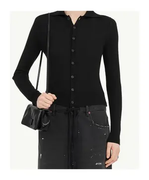 MAISON MARGIELA Knitted Cardigan With Classic Collar And Leather Elbow Patches