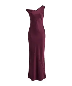 Norma Kamali Maria One-shoulder Gown - Plum