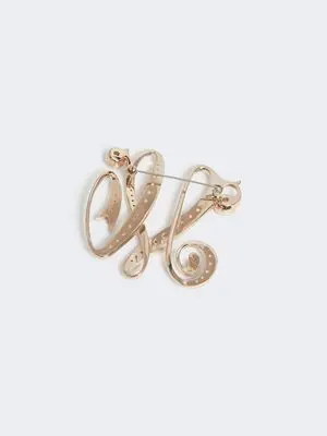 Max Mara Embellished Letter Brooch