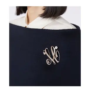 Max Mara Embellished Letter Brooch