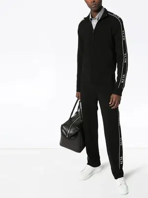 Valentino Garavani Zip-up Sweatshirt With Logo Stripes