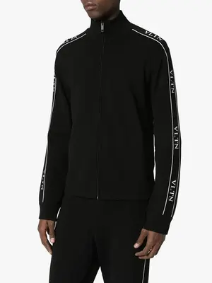 Valentino Garavani Zip-up Sweatshirt With Logo Stripes
