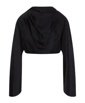Rick Owens Claudette Long Sleeve Pleated Top