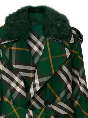 Burberry Checked Double-breasted Belted Trench Coat