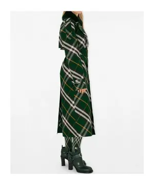 Burberry Checked Double-breasted Belted Trench Coat