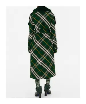 Burberry Checked Double-breasted Belted Trench Coat