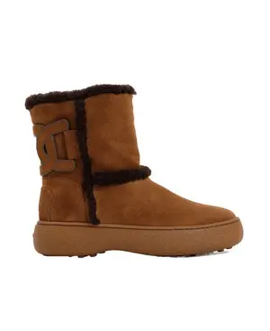 TOD'S Kate Logo Patch Ankle Boots - Brown