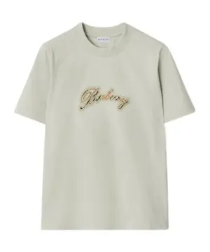 Burberry Burberry Embroidered Checked Logo Crewneck T-Shirt Haimolv