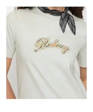 Burberry Embroidered Checked Logo Crewneck T-shirt - Haimolv