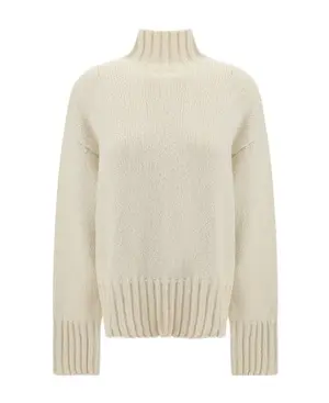 JIL SANDER High Neck Long Sleeve Jumper - Nude