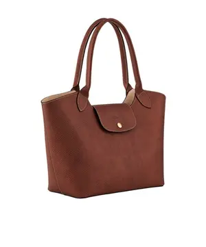 Longchamp Grained Leather Shoulder Bag With Flap - Brown