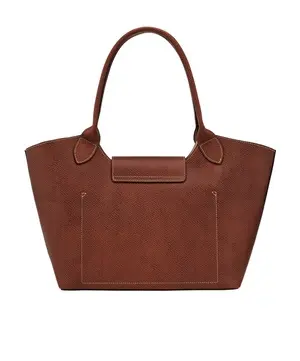 Longchamp Grained Leather Shoulder Bag With Flap - Brown