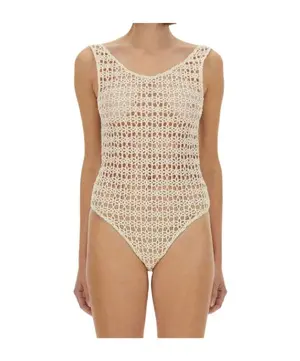 ALYSI Macrame Bodysuit - Nude