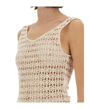 ALYSI Macrame Bodysuit - Nude