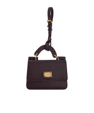 Dolce & Gabbana Textured Leather Mini Bag Wallet - Black