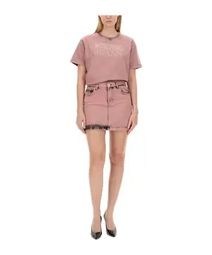 Moschino Belt-loop Denim Mini Skirt
