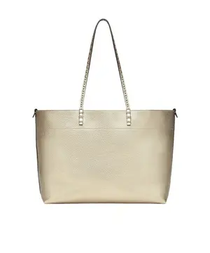 Fendi Medium Roll Tote Bag In Cuoio Romano Leather - Gold