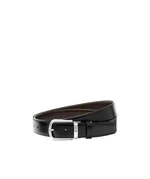 Montblanc Logo Patch Buckled Reversible Belt - Black