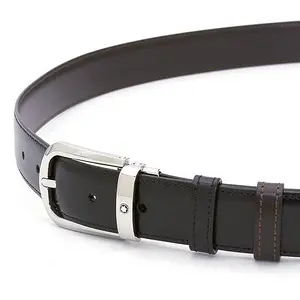 Montblanc Logo Patch Buckled Reversible Belt - Black