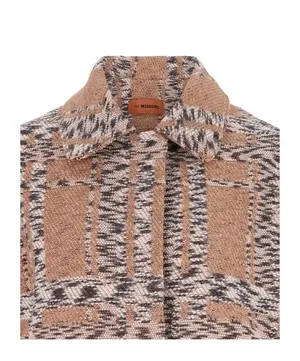 Missoni Checked Single-breasted Knitted Coat - Nude