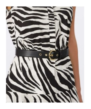 Max Mara Sleeveless Zebra Print Maxi Shirt Dress - Black