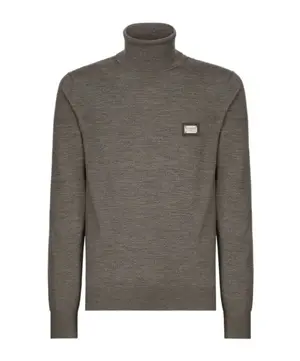 Dolce & Gabbana Logo Engraved Roll-neck Jumper
