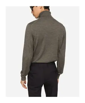 Dolce & Gabbana Logo Engraved Roll-neck Jumper