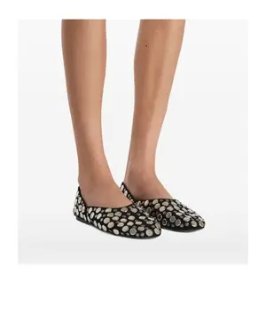Khaite Jane Studded Flat - Black