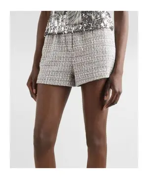 Dolce & Gabbana High-waist Tweed Shorts - Grey