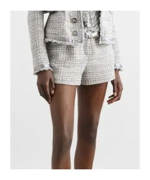 Dolce & Gabbana High-waist Tweed Shorts - Grey