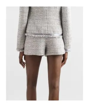 Dolce & Gabbana High-waist Tweed Shorts - Grey
