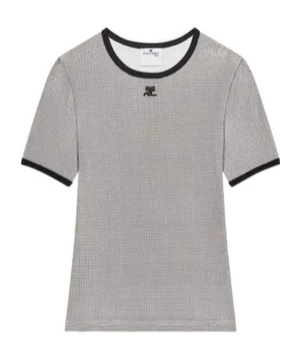 COURREGES Signature Contrast T-shirt - Black