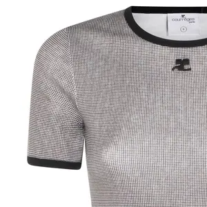 COURREGES Signature Contrast T-shirt - Black