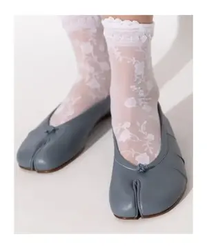 MAISON MARGIELA Tabi Ballet Flats - Gray-blue