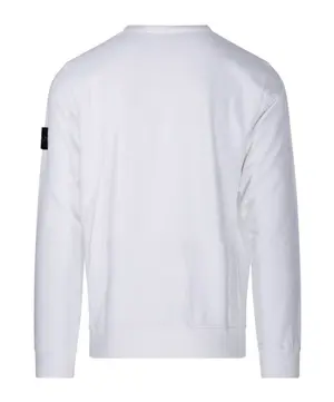 Stone Island Crewneck Sweatshirt With Compass Patch - White