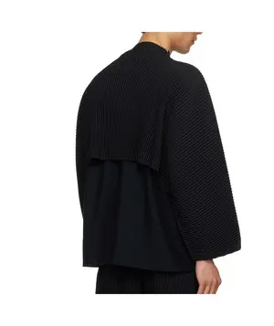Issey Miyake Homme Plissé Pleated Cropped T-shirt - Black