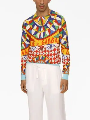 Dolce & Gabbana Dolce Gabbana Geometric-printed Crewneck T-shirt