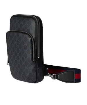 Gucci Gg Monogram Messenger Bag - Black