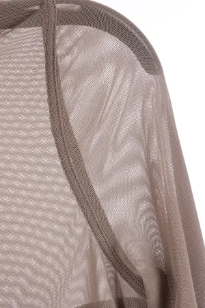 Rick Owens Long Sleeve Hooded Mesh Sweater