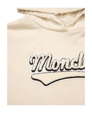 Moncler Logo Flocked Long Sleeve Hoodie